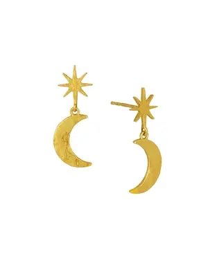 OTTOMAN HANDS Star And Moon Drop Earrings - Gold