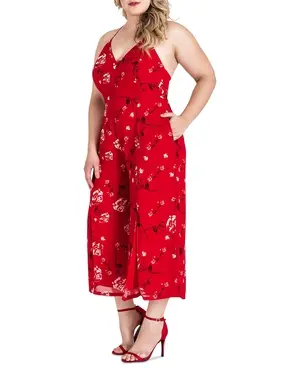 STANDARDS & PRACTICES Floral Halter Capri Jumpsuit