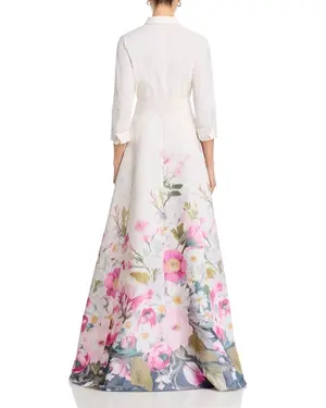 Rickie Freeman For Teri Jon Taffeta Collared Gown