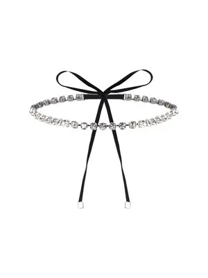 MAISON MARGIELA Strass Bow Necklace - Silver