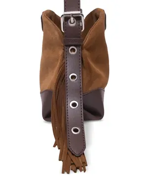 Maje Miss M Mini Suede & Leather Shoulder Bag