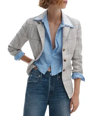 Rag & Bone Plaid Linen Blazer