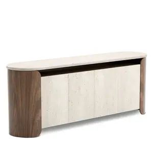 CARACOLE Fleur Open Sideboard - Travertine/porcini