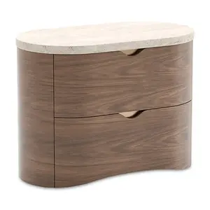 CARACOLE Fleur Large Nightstand - Travertine/porcini