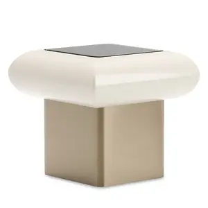 CARACOLE Seta Side Table - Ivory Craze/smoked Bronze Glass
