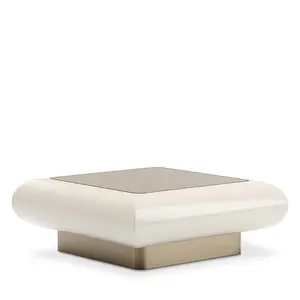CARACOLE Seta Square Cocktail Table - Ivory Craze/whisper Of Gold/smoked Bro