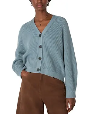 Whistles V-neck Button-front Cardigan - Blue