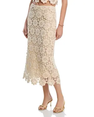 Bardot Veneta Crocheted Midi Skirt