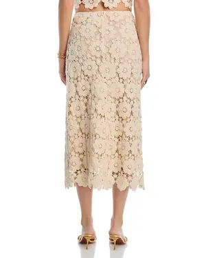 Bardot Veneta Crocheted Midi Skirt