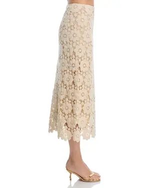 Bardot Veneta Crocheted Midi Skirt