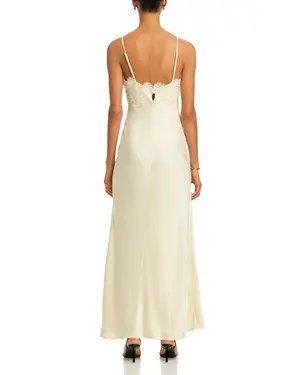 Bardot Elisan Lace Satin Maxi Dress - Ivory
