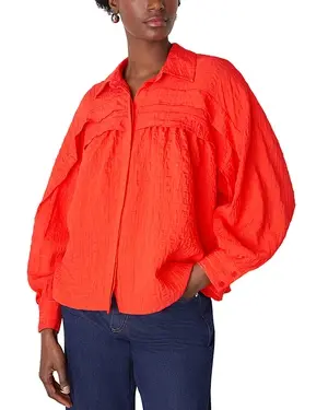 Whistles Textured Frill Detail Blouse