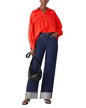 Whistles Textured Frill Detail Blouse