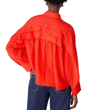 Whistles Textured Frill Detail Blouse