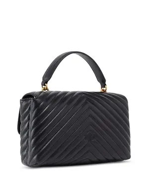 Pinko Love Lady Puff Classic Leather Top Handle Bag - Black