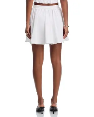 French Connection Sateen Weave Flare Mini Skirt - Summer White