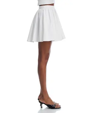 French Connection Sateen Weave Flare Mini Skirt - Summer White