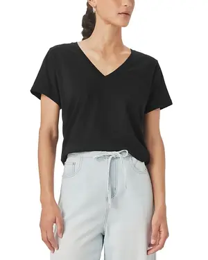 Splendid Louisa V-neck Short Sleeve Tee - Black