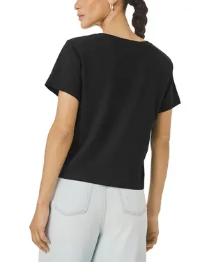 Splendid Louisa V-neck Short Sleeve Tee - Black