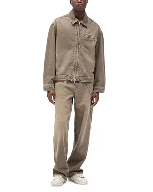 REPRESENT Collared Denim Jacket - Olive