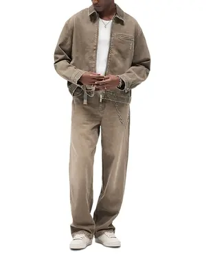 REPRESENT Collared Denim Jacket - Olive