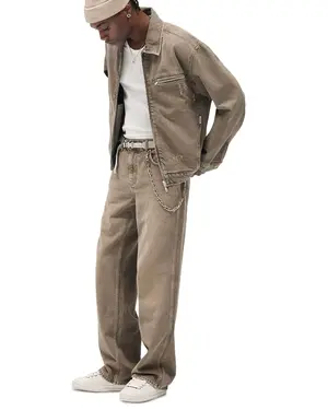 REPRESENT Collared Denim Jacket - Olive