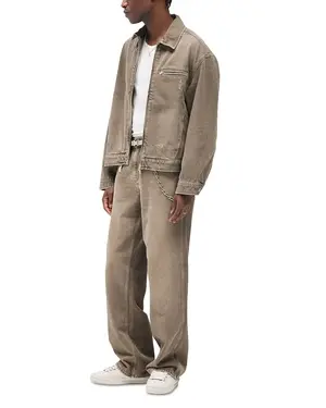 REPRESENT Collared Denim Jacket - Olive