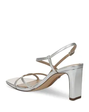 Sam Edelman Elissa Strappy Heeled Sandals - Soft Silver