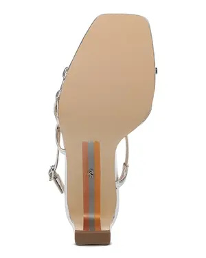 Sam Edelman Elissa Strappy Heeled Sandals - Soft Silver