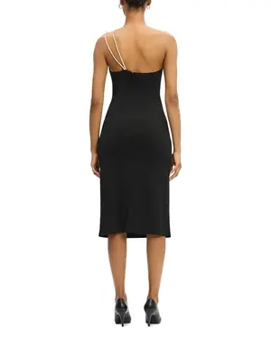 Herve Leger One Shoulder Midi Dress - Black