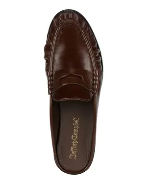 Jeffrey Campbell Goddard Leather Loafer Mules - Brown