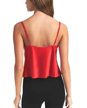SKIMS Silk Blend Lace Trim Camisole - Ruby Contrast