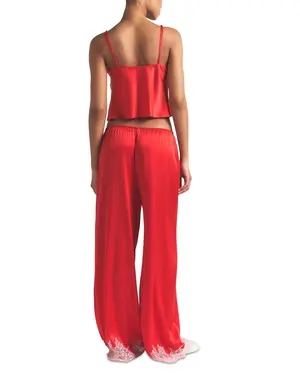 SKIMS Silk Blend Lace Trim Camisole - Ruby Contrast