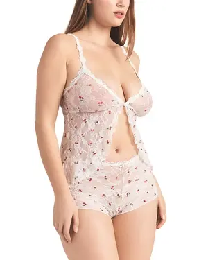 SKIMS Stretch Lace Babydoll Top - Ivory Cherry