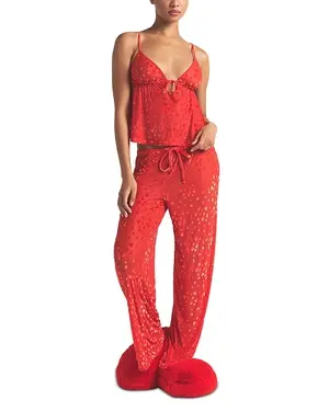 SKIMS Sheer Velvet Camisole & Pants Set - Ruby