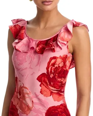 MILLY Scarlett Ruffle Neck Dress