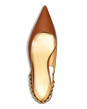 Michael Kors Marcia Kitten Heel Slingback Pumps - Luggage