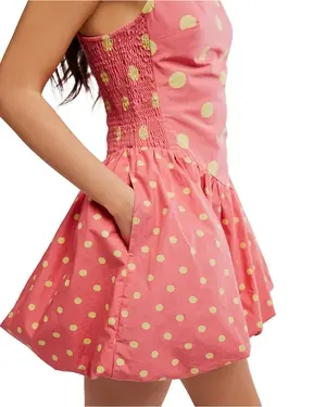 Free People Misty Mini Dress - Red Combo