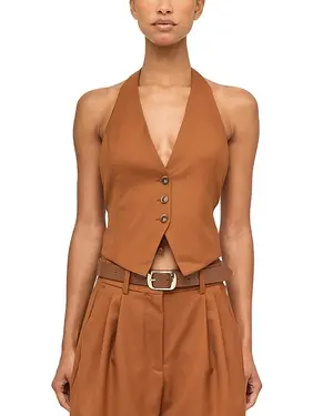Ronny Kobo Lido Button-front Vest - Rust