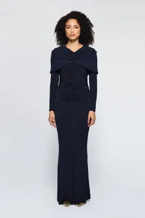 DASKA Neli Maxi Dress With Cape Detail