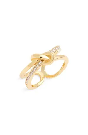 Nordstrom Cubic Zirconia Knot Ring - Clear- Gold