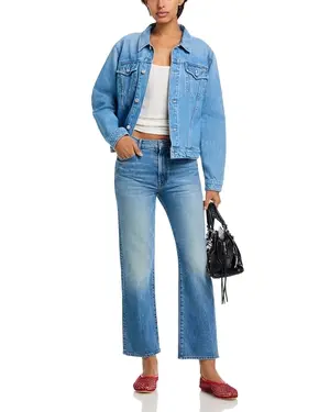 MOTHER The Kick It High Rise Ankle Straight Jeans - Birds Gone