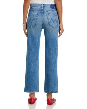 MOTHER The Kick It High Rise Ankle Straight Jeans - Birds Gone