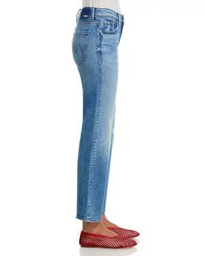 MOTHER The Kick It High Rise Ankle Straight Jeans - Birds Gone