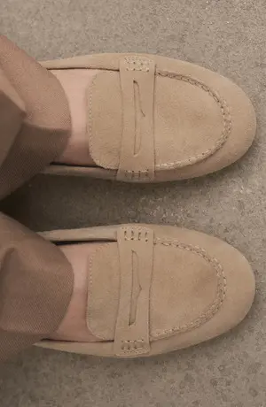 Mango Suede Penny Loafer