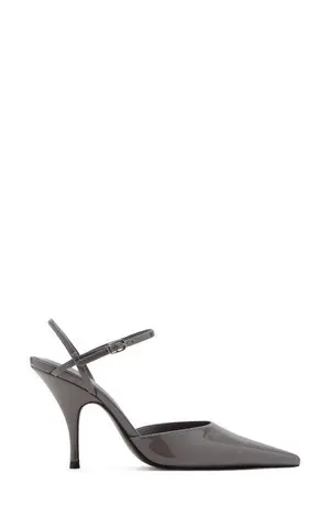 Mango Pointed-toe Slingback Pumps - Grey