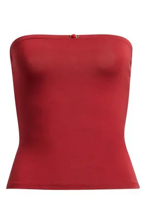 HAPPY CAMP3R Strapless Jersey Top - Deep Red