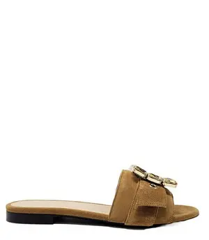 MADISON MAISON Jeweled Buckle Suede Sandal