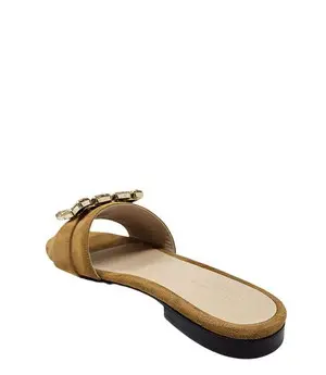 MADISON MAISON Jeweled Buckle Suede Sandal