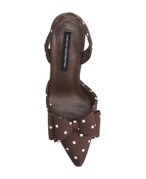 French Connection Betti Bow Slingback Heel - Brown